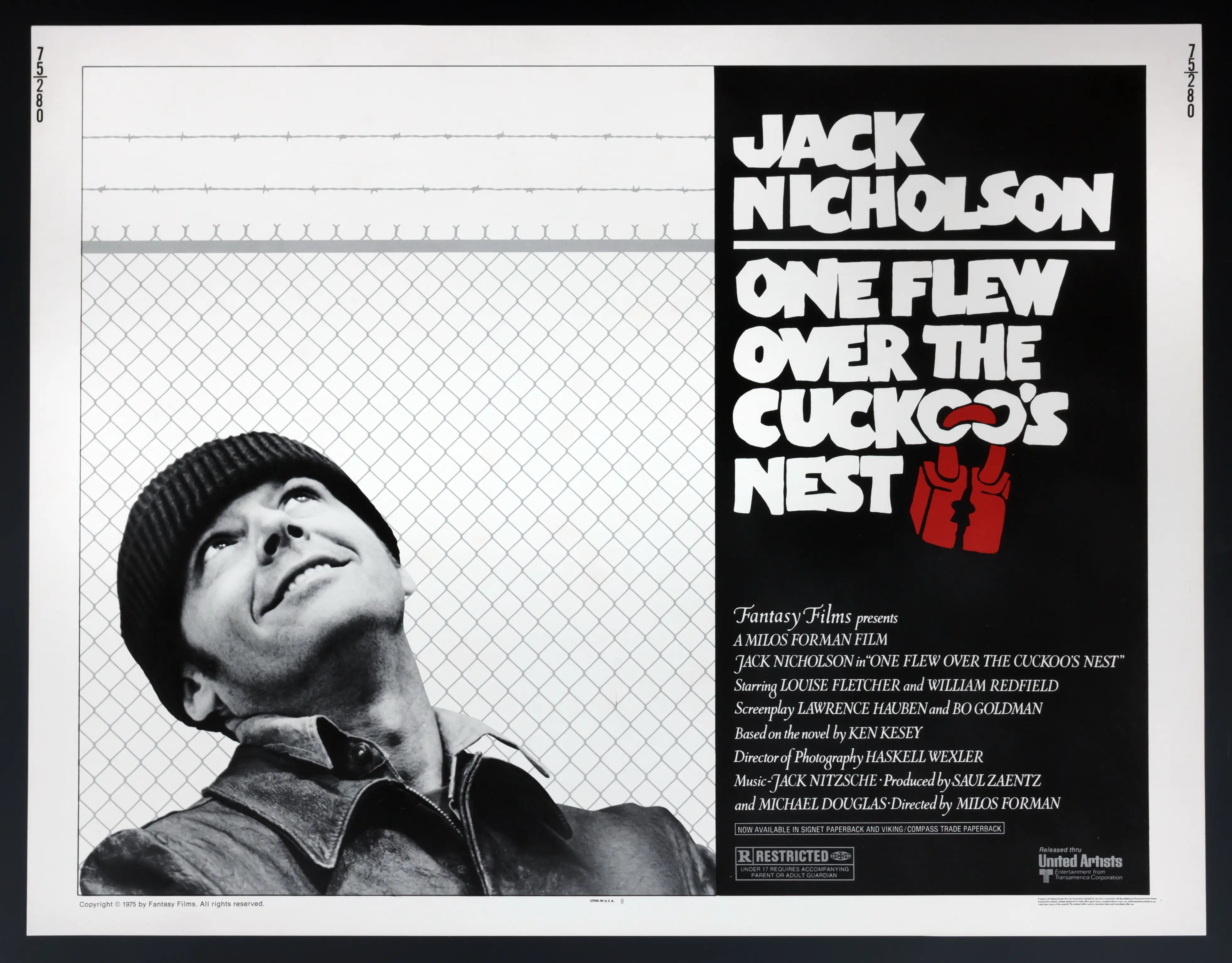 One Flew Over The Cuckoos Nest Poster One Flew Over The Cuckoo's Nest