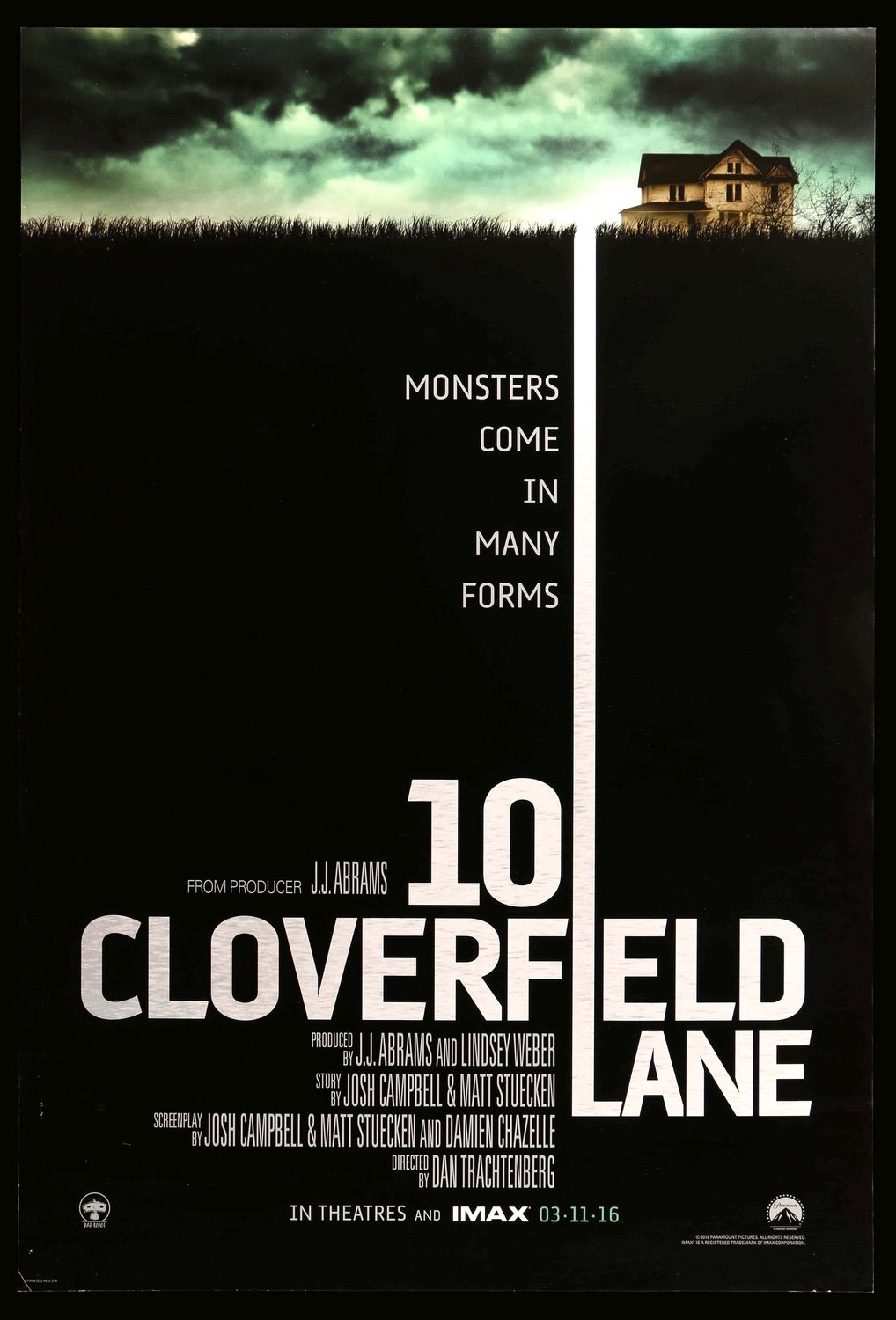 10 Cloverfield Lane (2016) Original One-Sheet Movie Poster - Original ...