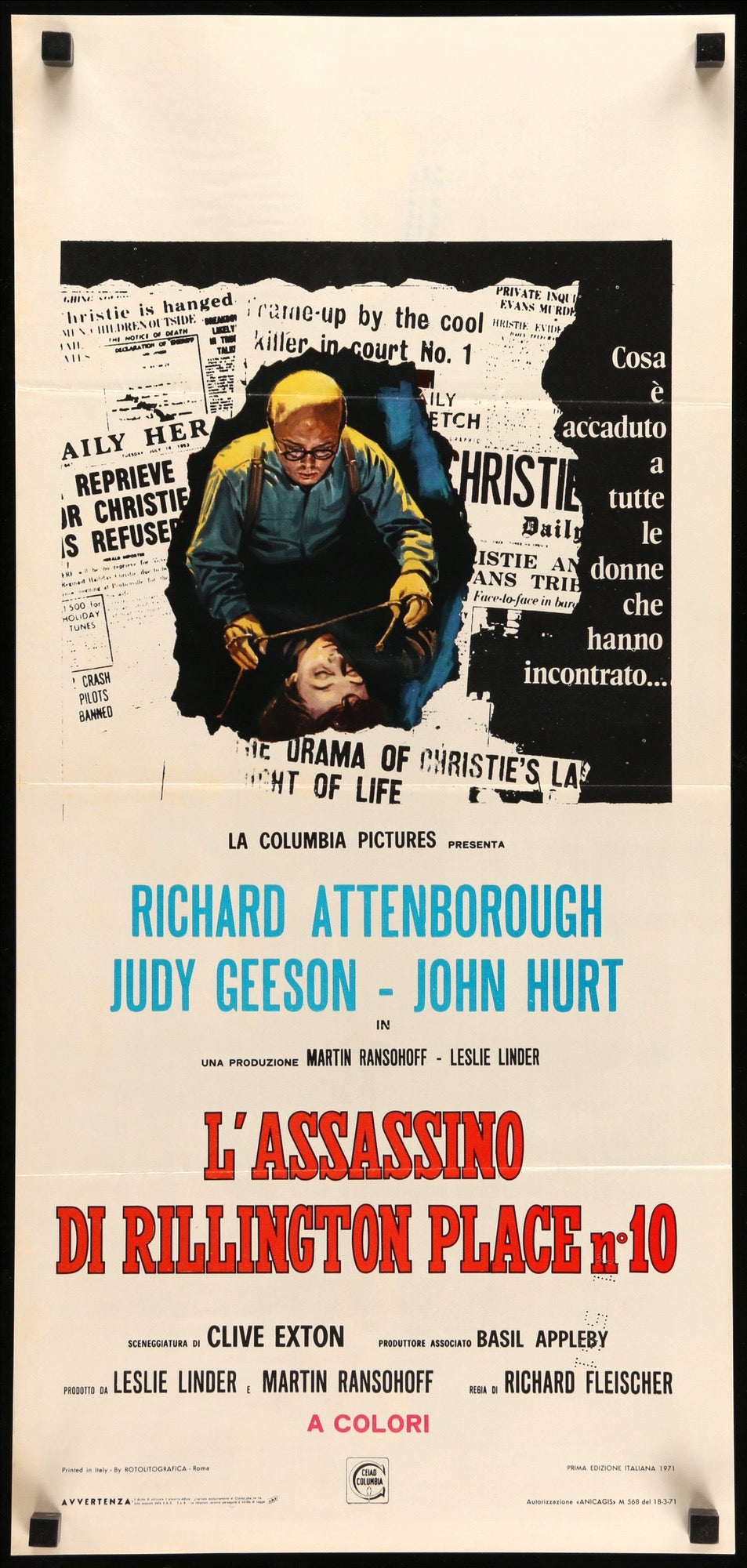 10 Rillington Place (1971) Original Italian Locandina Movie Poster ...