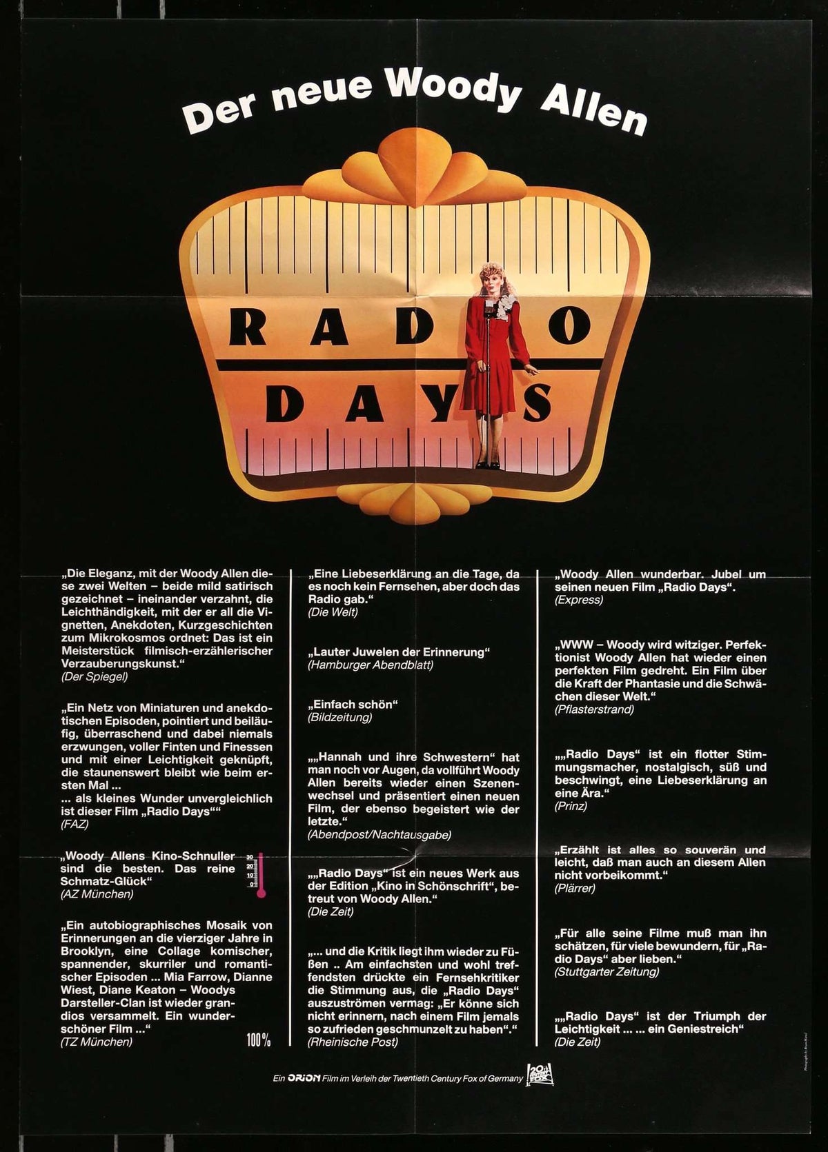 Radio Days (1987) Vintage German Movie Poster at Original Film Art ...