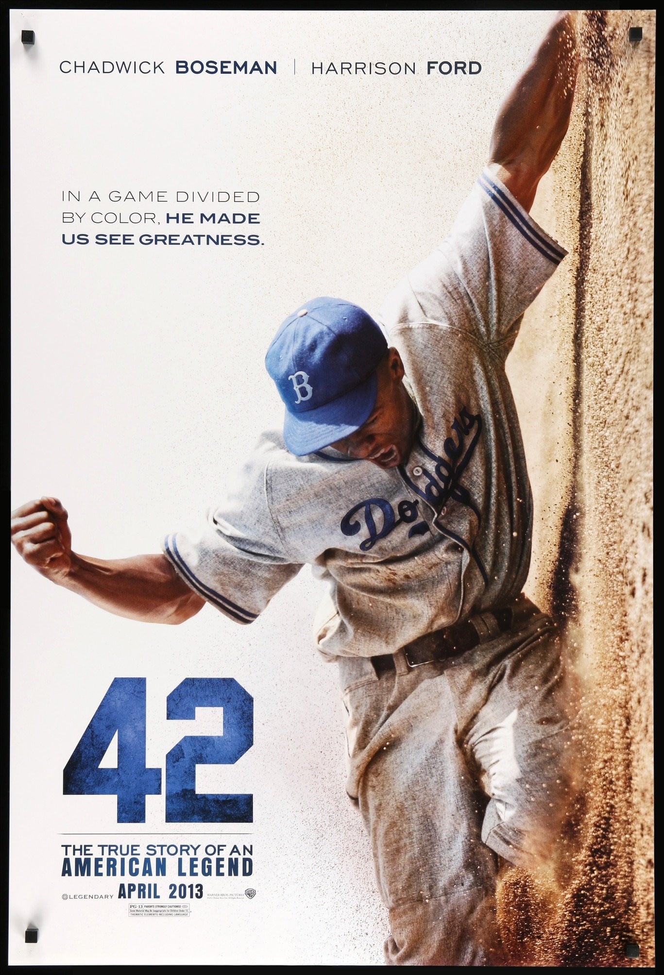 42 (2013) Original One-Sheet Movie Poster - Original Film Art - Vintage ...