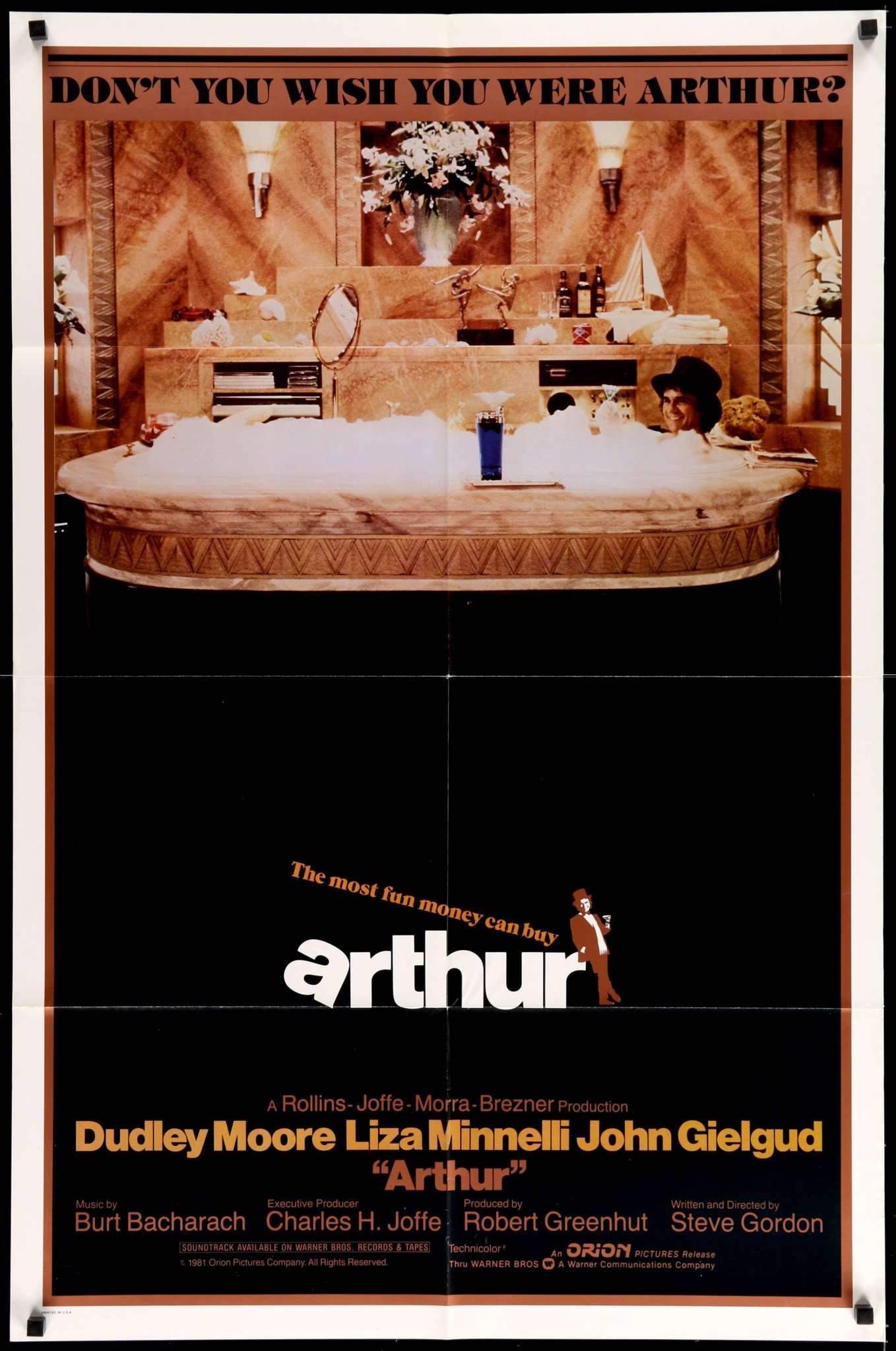 Arthur (1981) Vintage Movie Poster - 27"x41" - Original Film Art ...