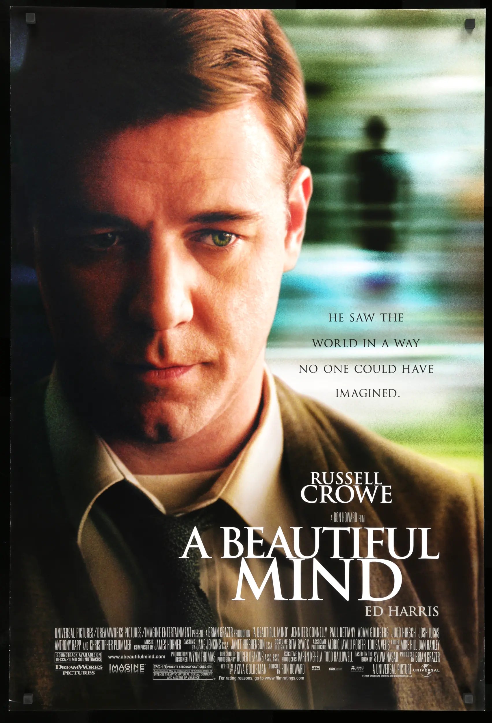 A Beautiful Mind 2001 Poster A Beautiful Mind (2001) VHS Video Cover