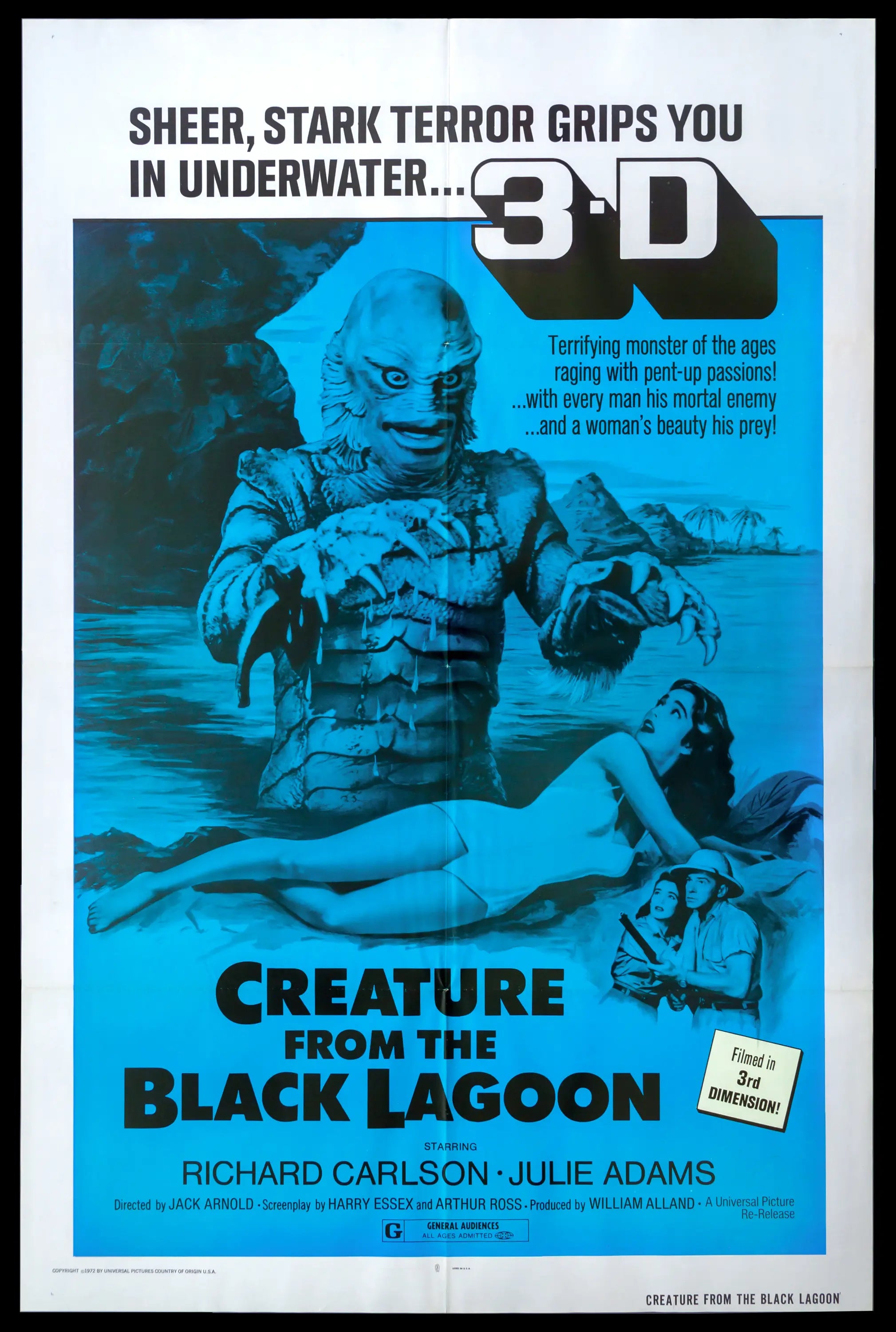 CREATURE FROM THE BLACK LAGOON Movie Poster (1954), 40% OFF