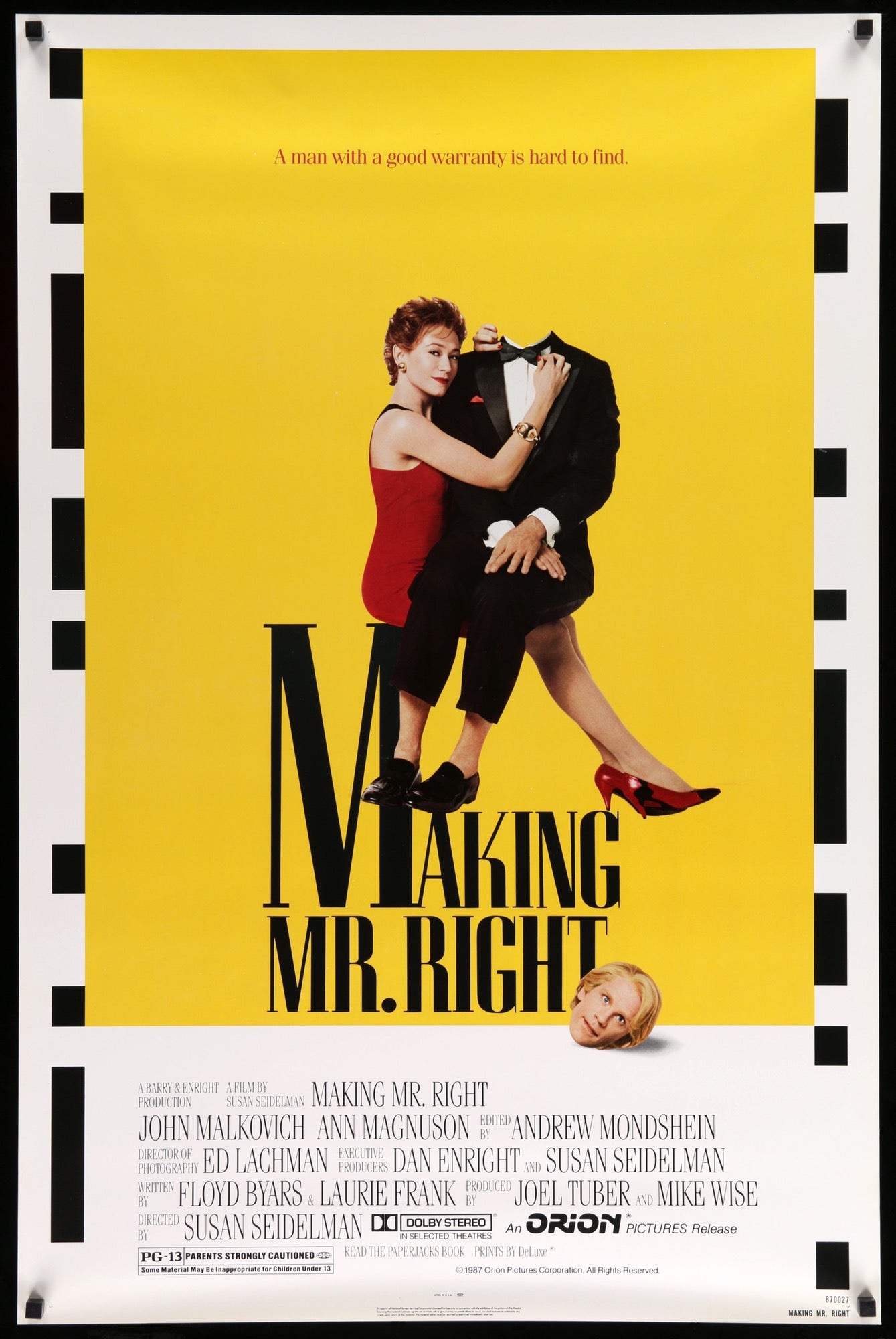 Making Mr. Right (1987) Original One-Sheet Movie Poster - Original Film ...