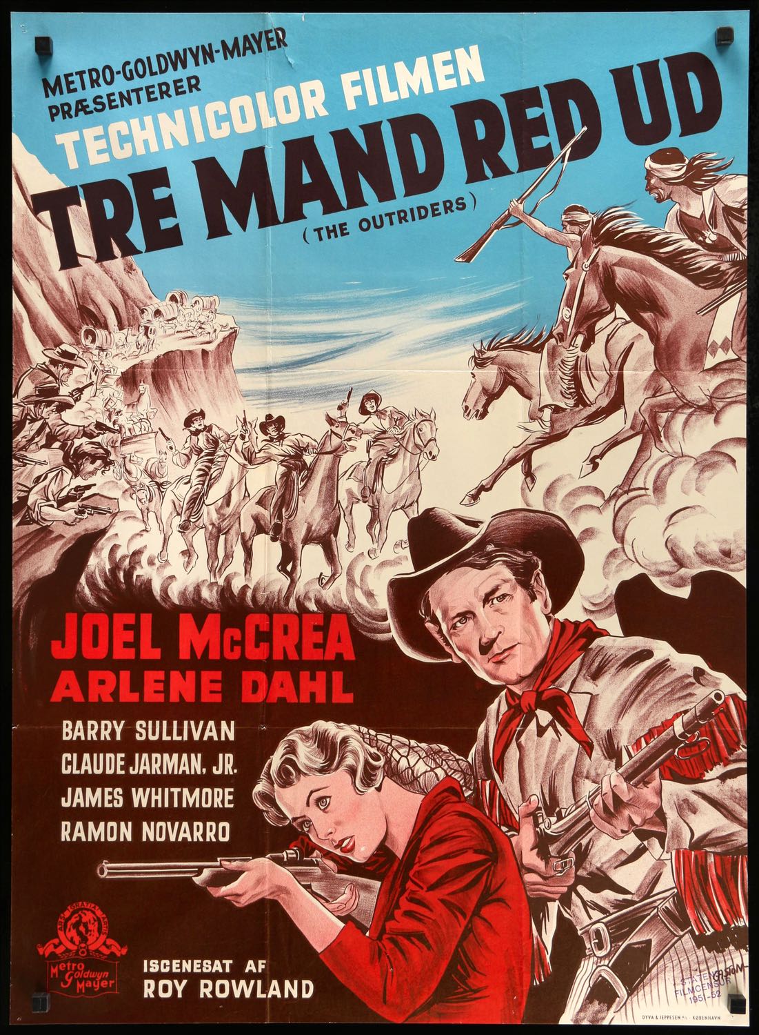 The Outriders (1950) Original Danish Theatrical Movie Poster - Original ...