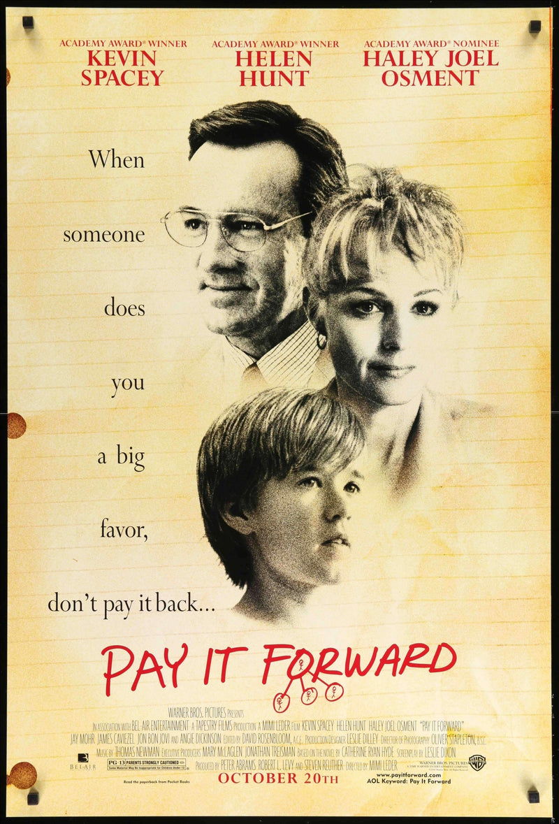 Pay It Forward (2000) Original One-Sheet Movie Poster - Original Film ...