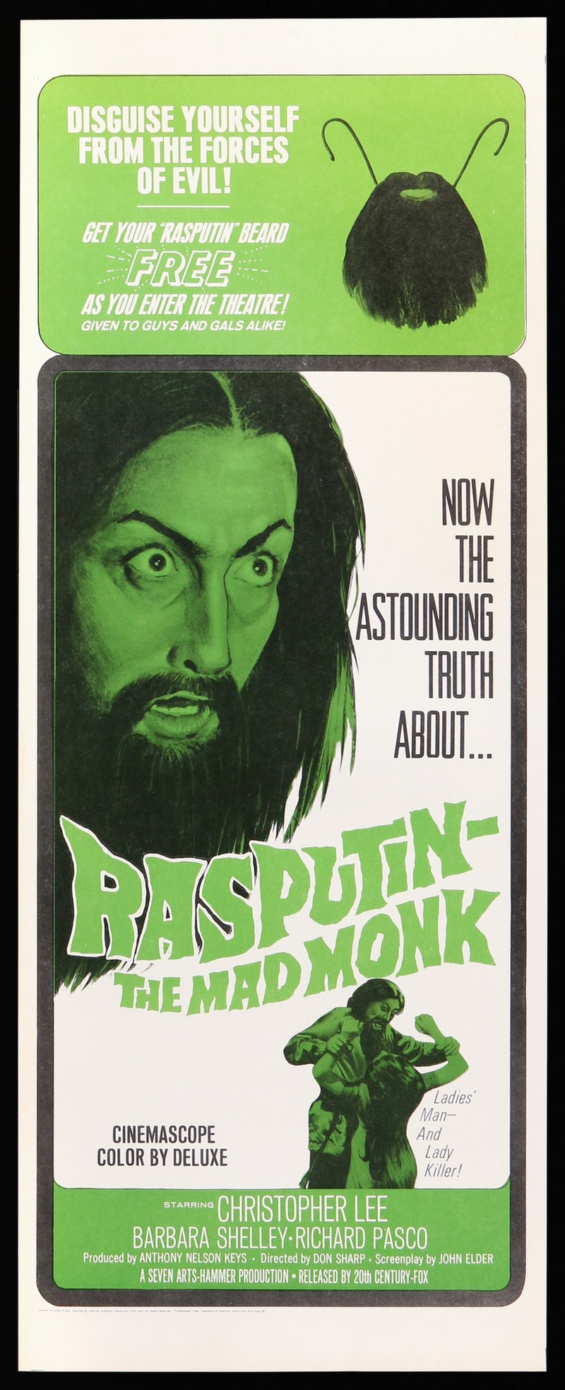 Rasputin - The Mad Monk (1966) Original Insert Movie Poster - Original ...