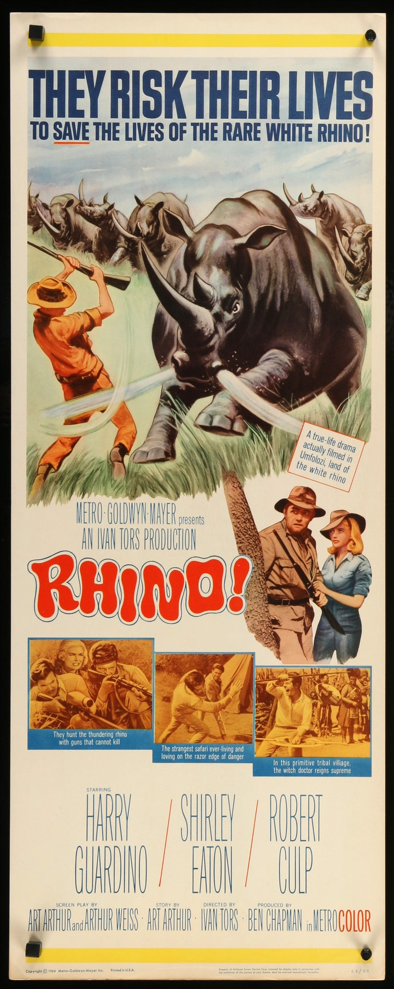 Rhino! (1964) Original Insert Movie Poster - Original Film Art ...
