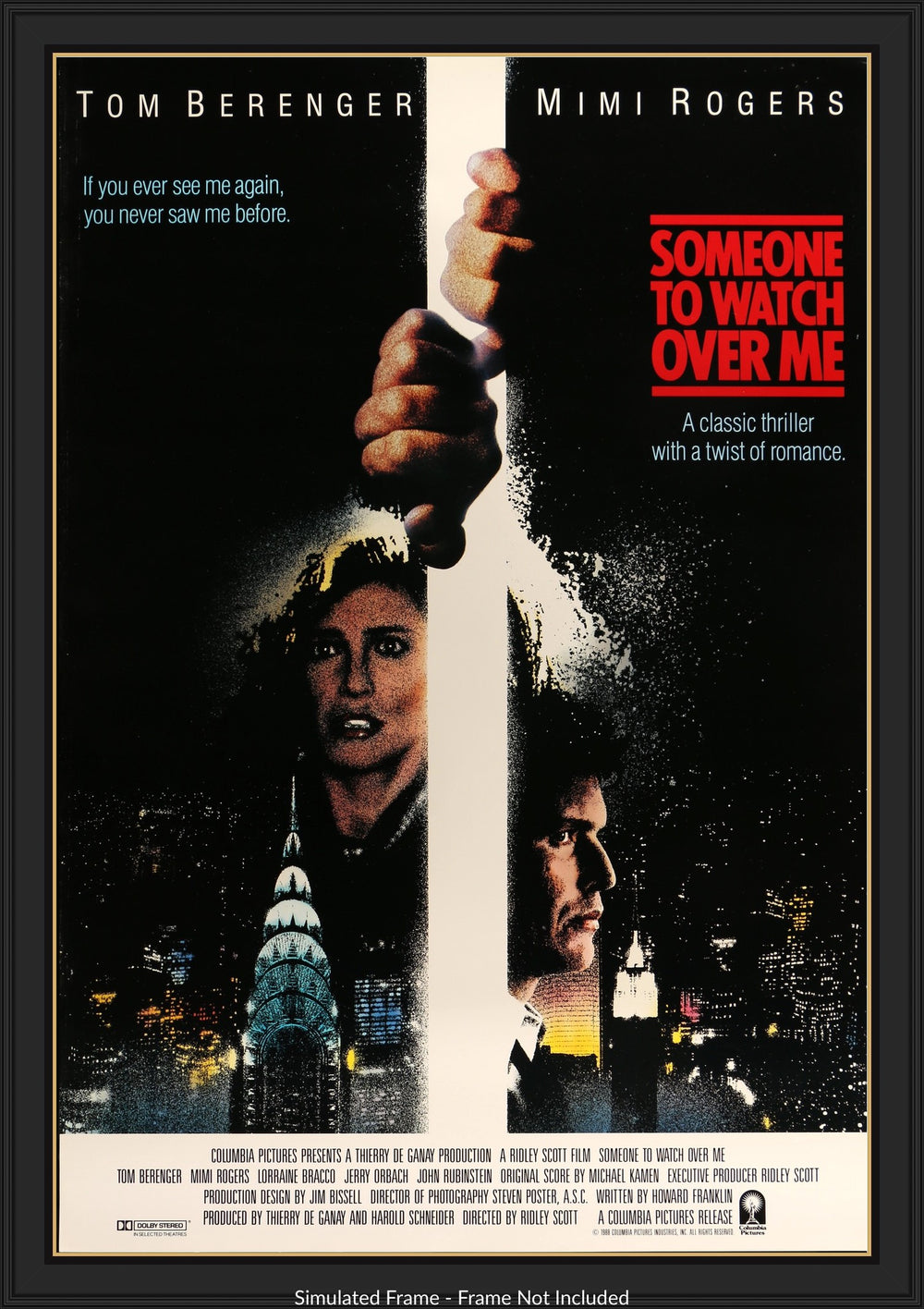 Someone to Watch Over Me (1987) Original One-Sheet Movie Poster ...