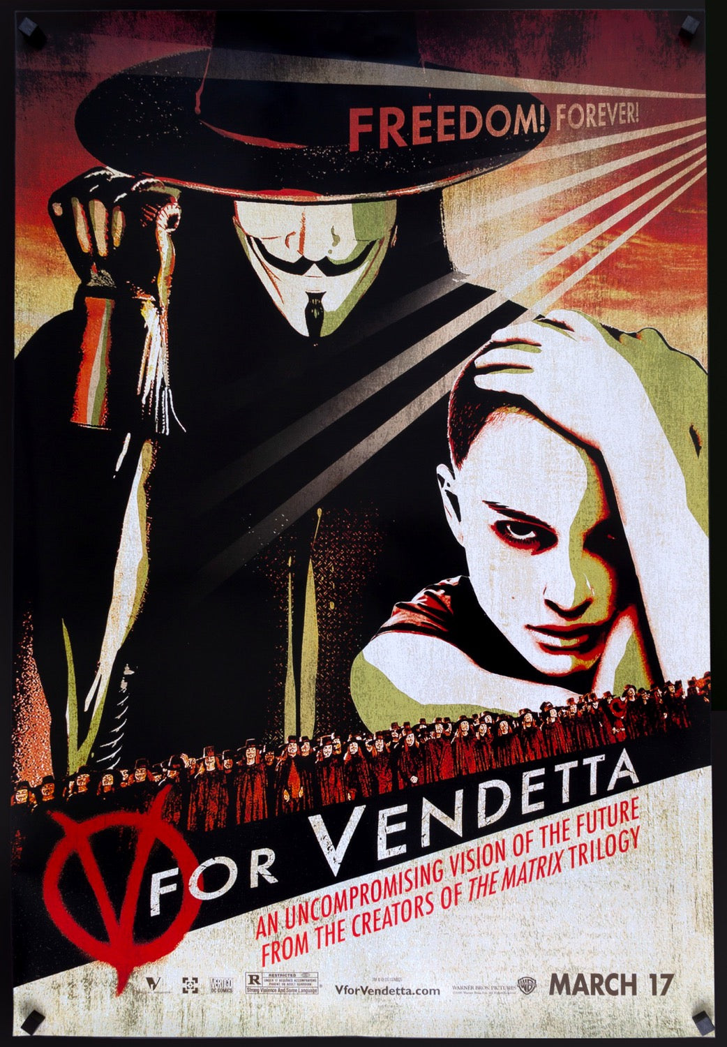 V For Vendetta (2006) Original One-Sheet Movie Poster - Original Film ...