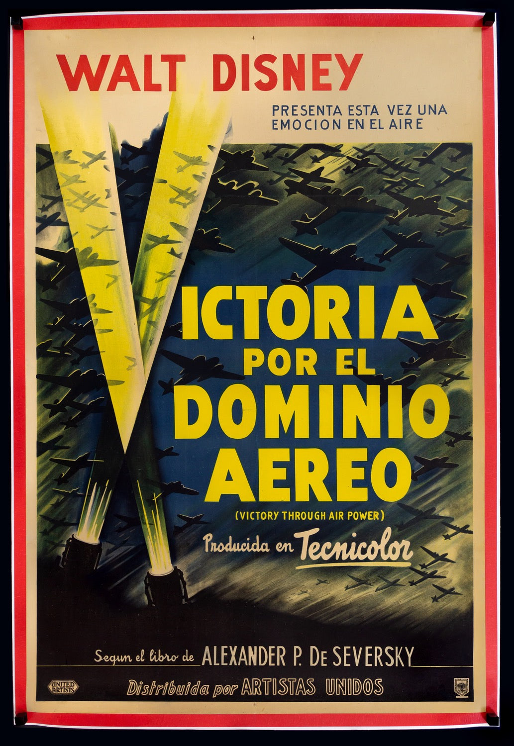 Victory Through Air Power (1943) Original Linen Backed Argentine Movie ...