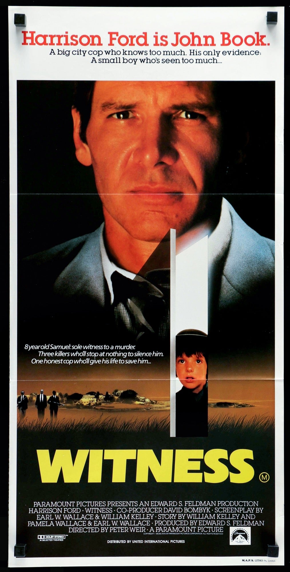 Witness (1985) Original Australian Daybill Movie Poster - Original Film ...
