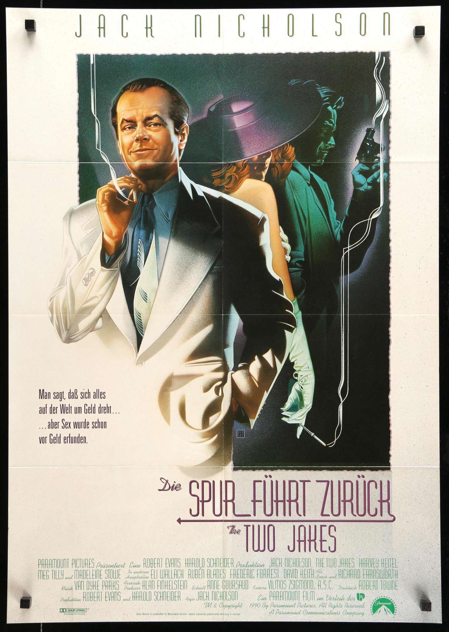 The Two Jakes (1990) Vintage German Movie Poster- Original Film Art ...