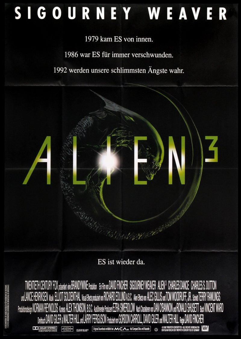 Alien 3 (1992) Original German A0 Movie Poster - Original Film Art ...
