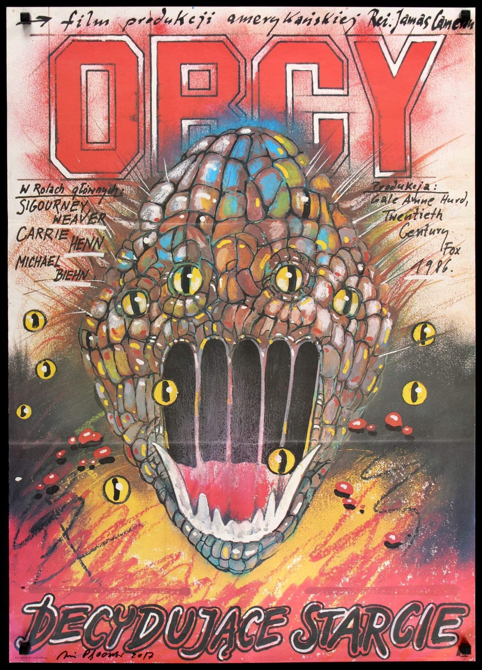 Aliens (1986) Original Autographed Polish Movie Poster - Original Film ...