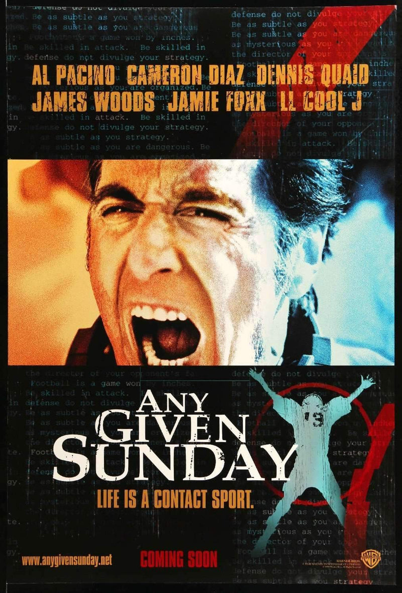 Any Given Sunday (1999) Original One Sheet Movie Poster - 27" x 40" - Original Film Art ...