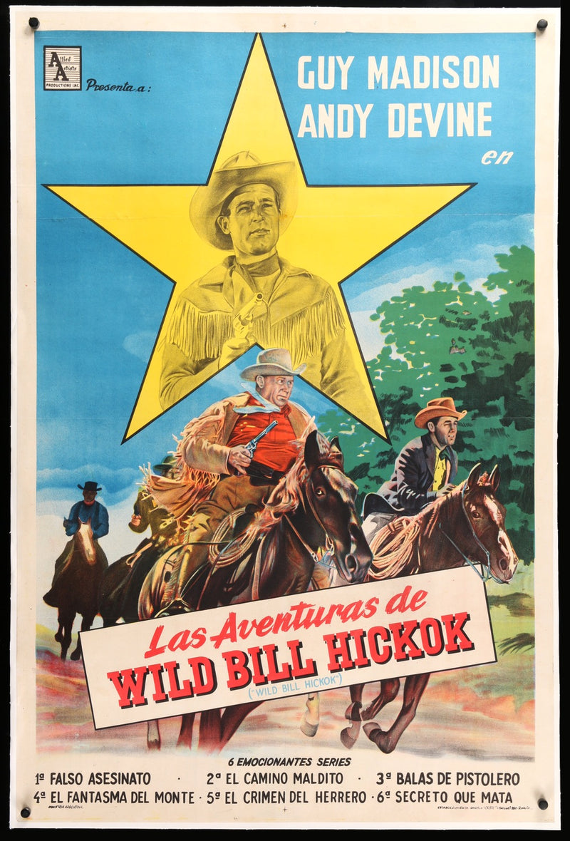 The Adventures of Wild Bill Hickok (1954) Original Movie Poster ...