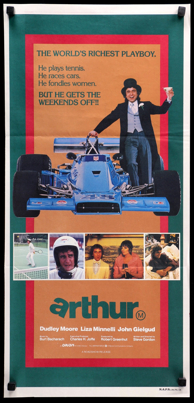 Arthur (1981) Original Australian Daybill Movie Poster - Original Film ...