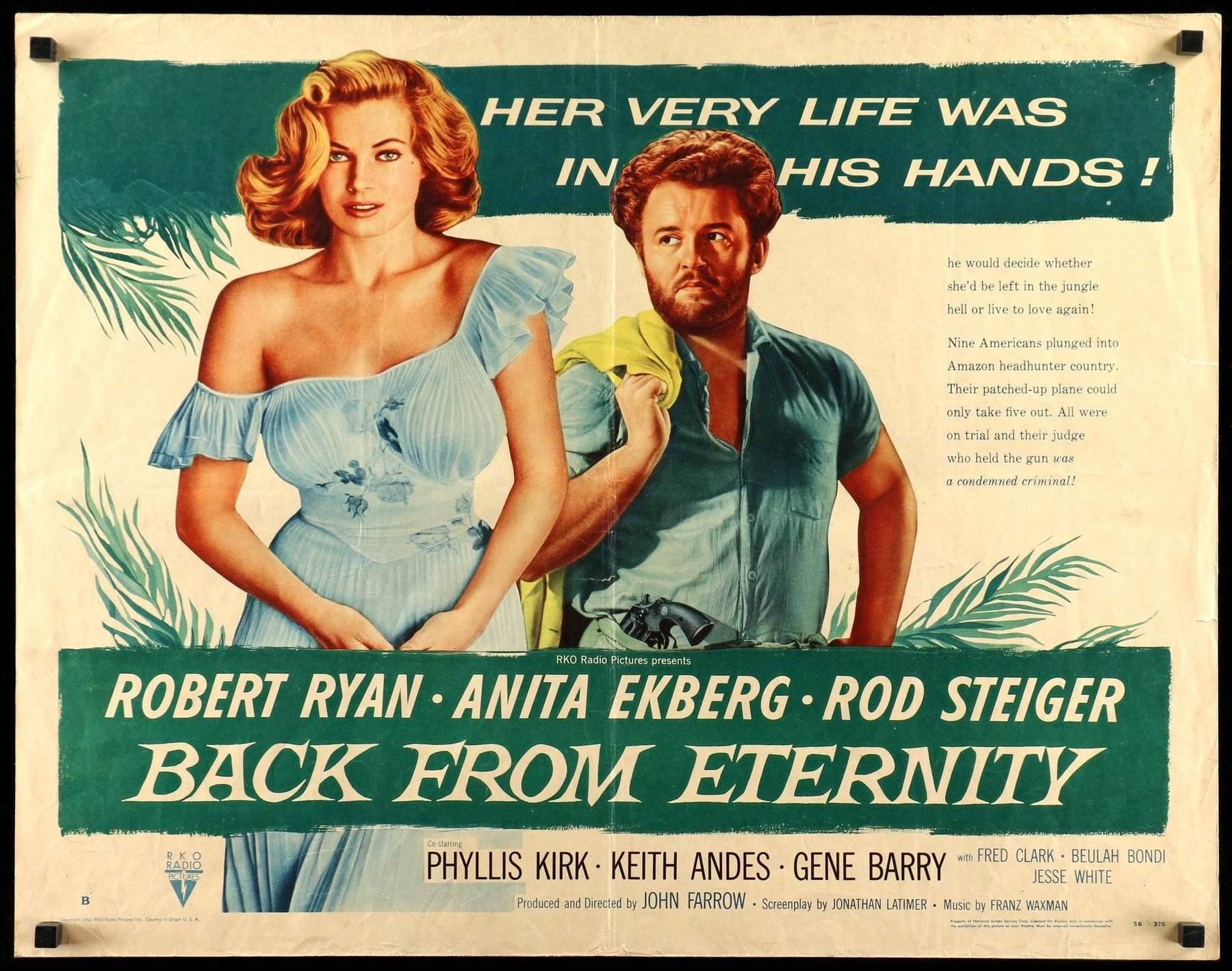 Back From Eternity (1956) Póster original de la película de media hoja ...