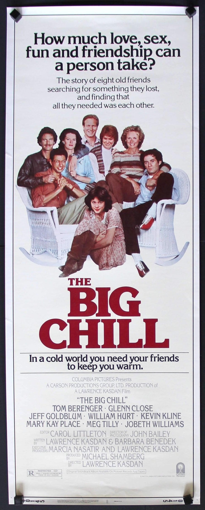 The Big Chill (1983) Original Insert Movie Poster - 14" x 36 ...