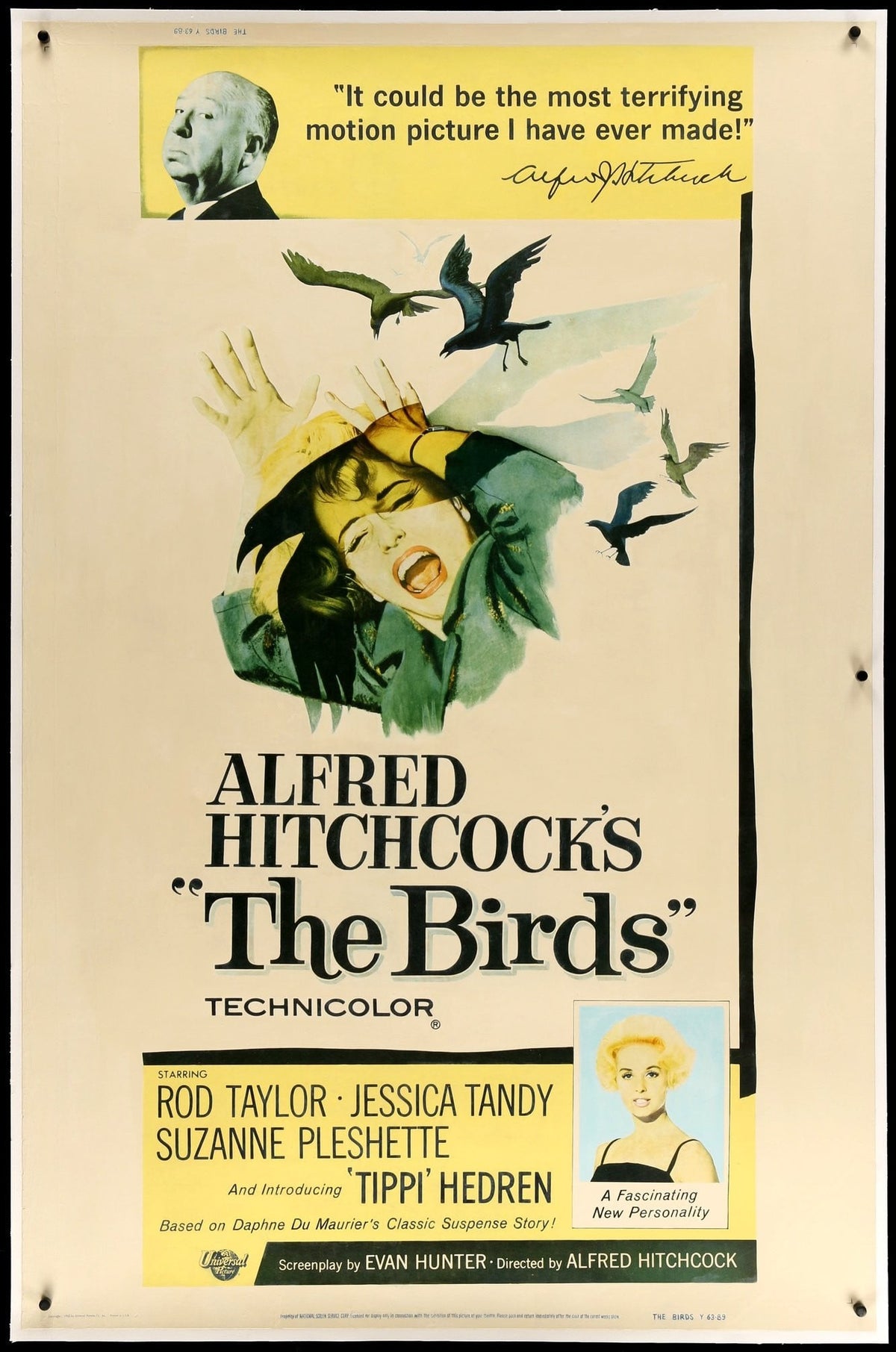 The Birds (1963) Original Forty by Sixty Theatrical Movie Poster ...