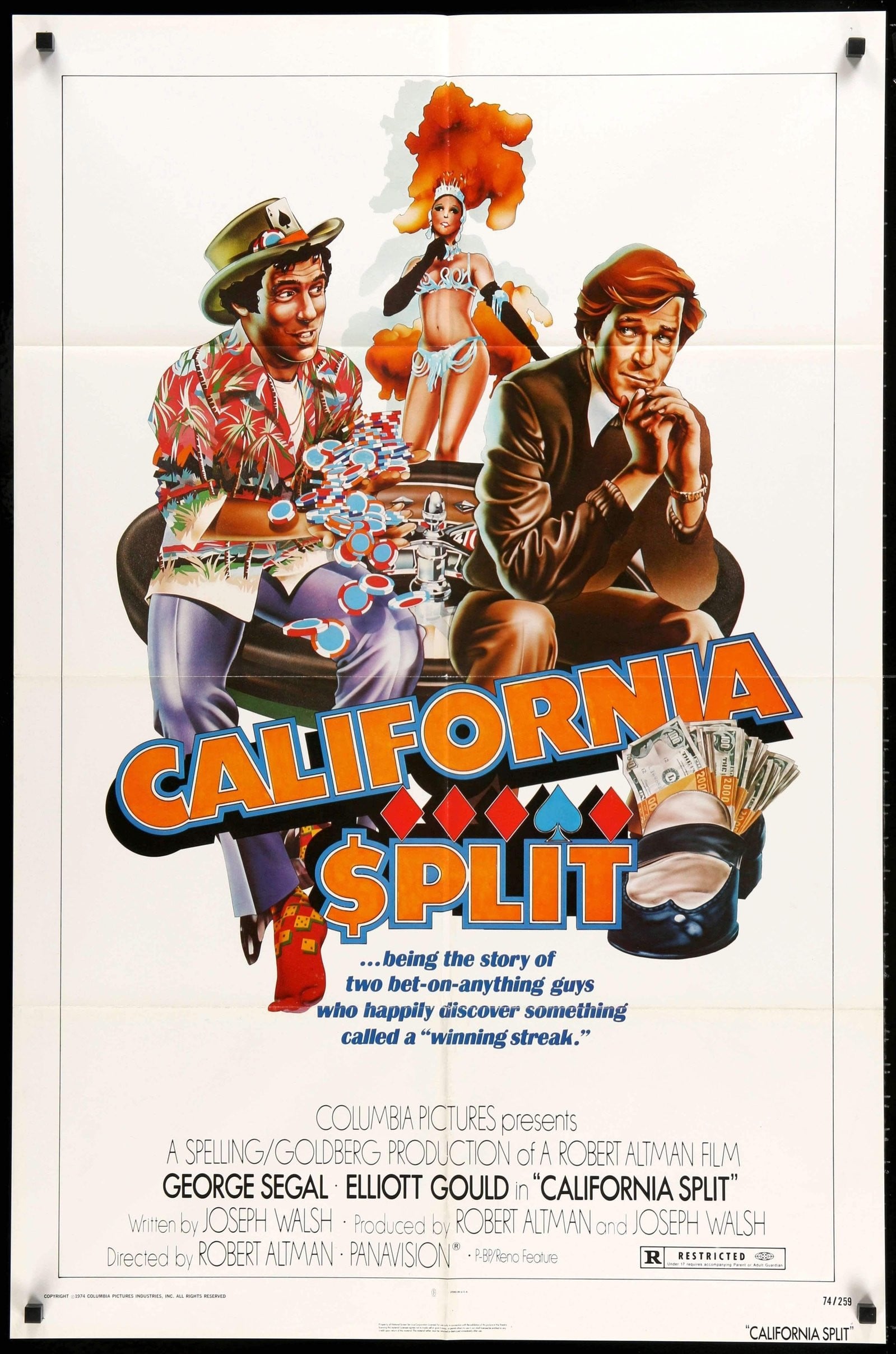 California Split (1974) Original One-Sheet Movie Poster - Original Film Art - Vintage Movie Posters