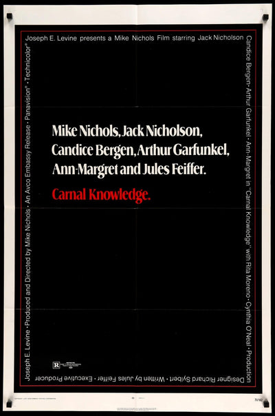 Carnal Knowledge (1971) Original One-Sheet Movie Poster - Original Film ...