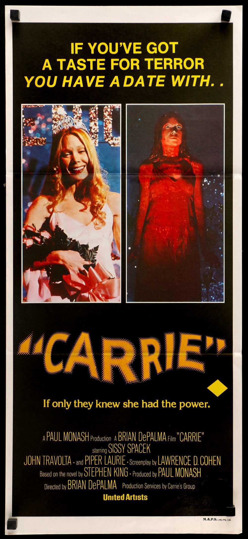 Carrie (1976) Original Australian Daybill Movie Poster - Original Film ...