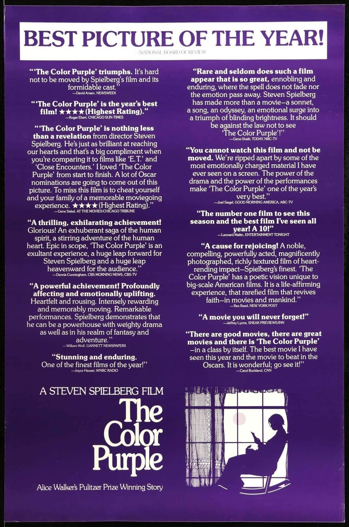 The Color Purple (1985) Original One-Sheet Movie Poster - Original Film ...