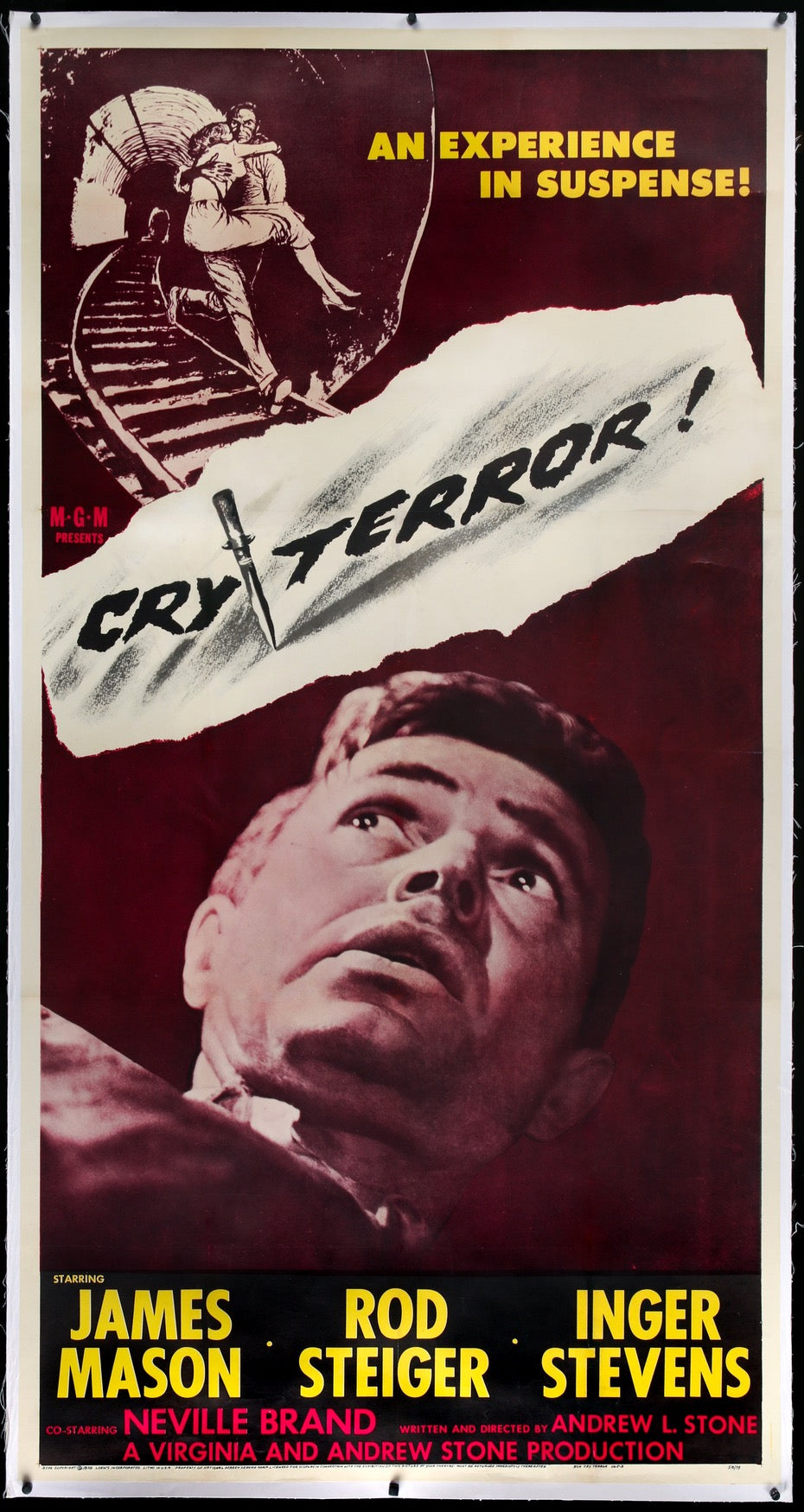 Cry Terror! (1958) Original Three-Sheet Movie Poster - Original Film ...