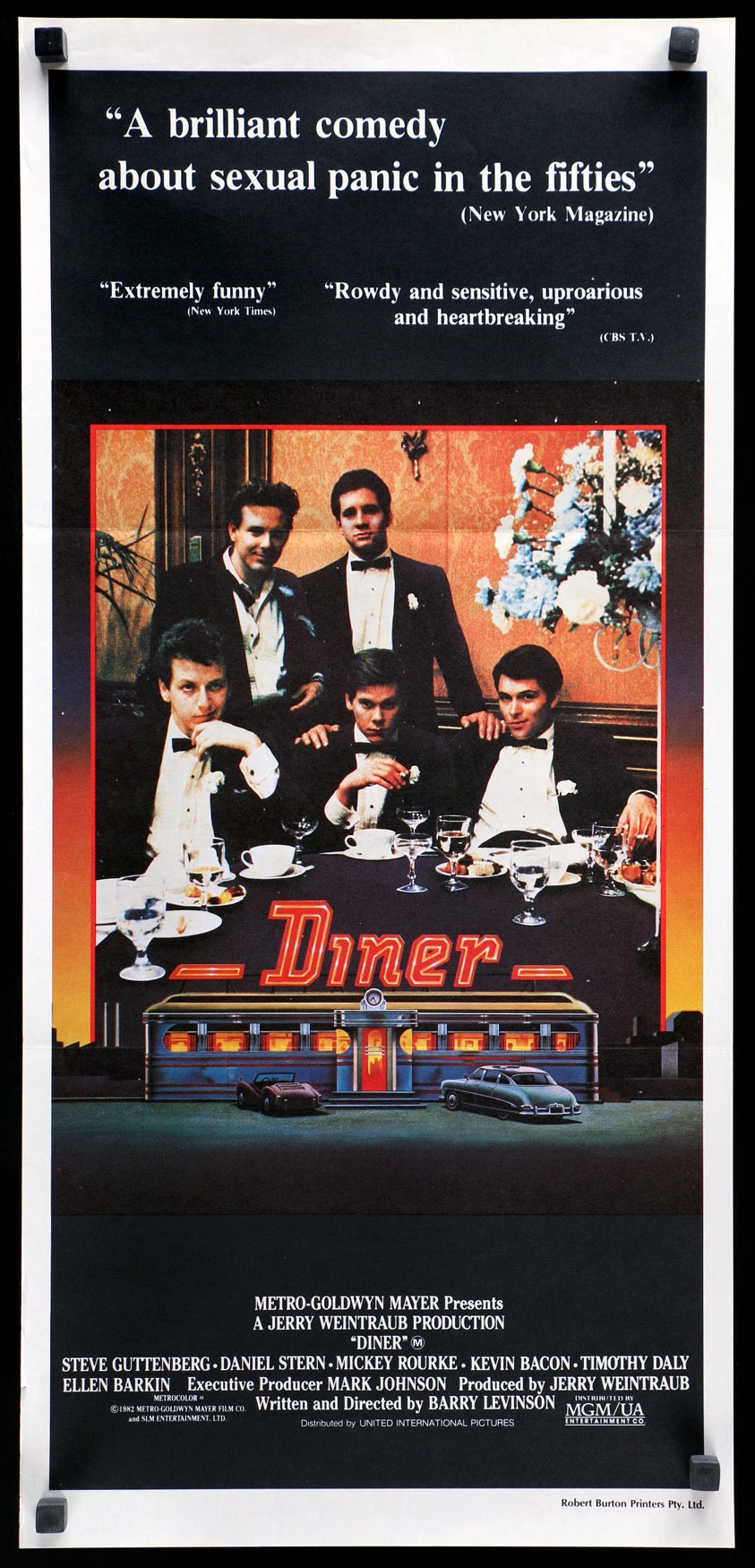 Diner (1982) Original Australian Daybill Movie Poster - Original Film ...