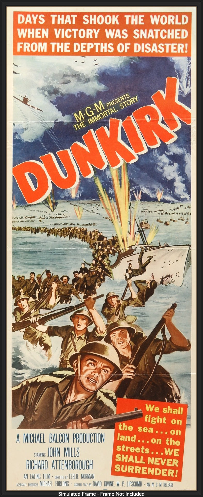 Dunkirk (1958) Original Insert Movie Poster - Original Film Art - Vintage Movie Posters
