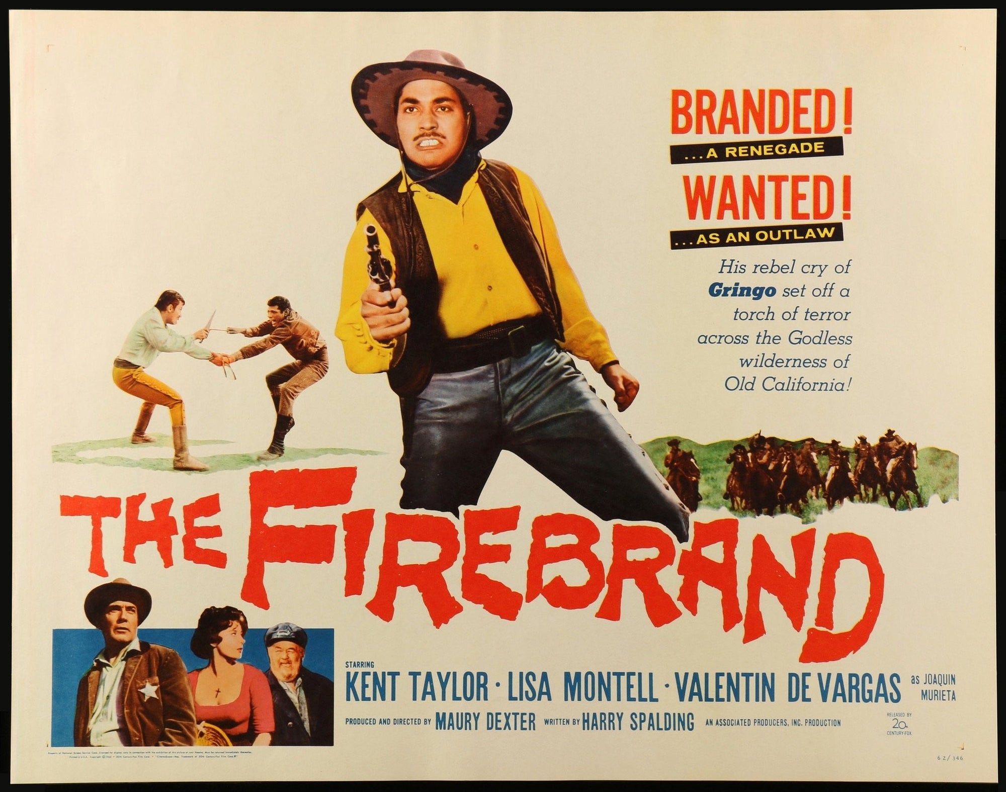 The Firebrand (1962) Original Half Sheet Movie Poster - Original Film ...