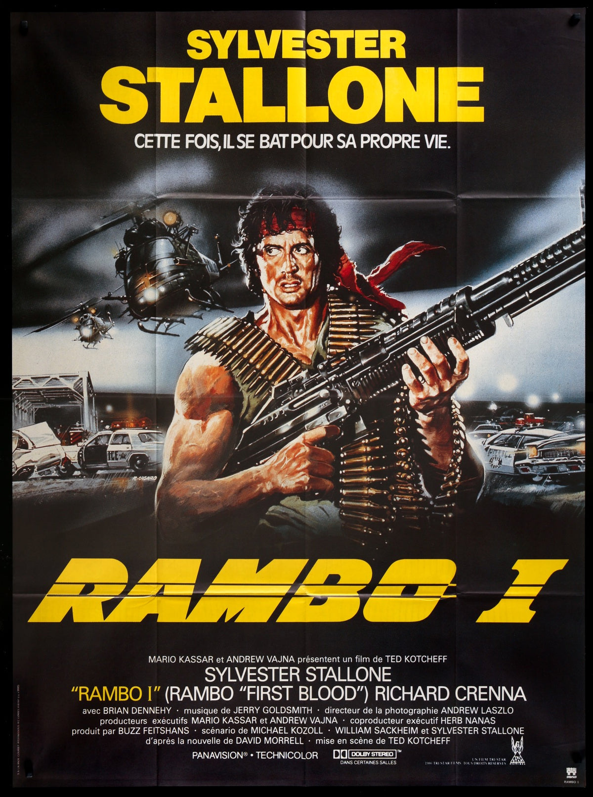 First Blood (1985) Original R1986 French Grande Movie Poster - Original ...