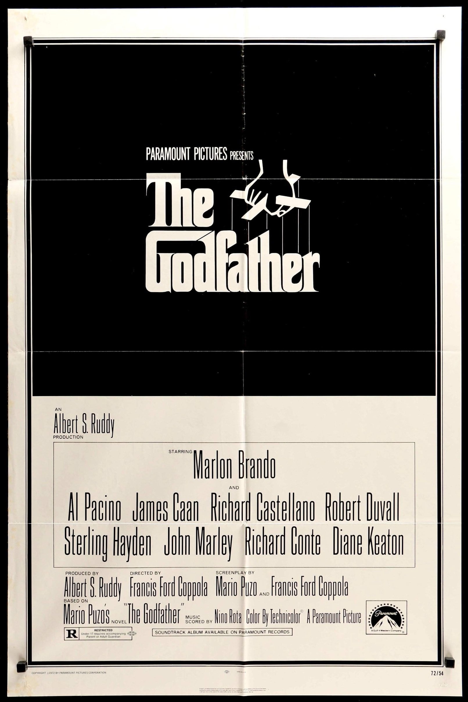 The Godfather (1972) Original One-Sheet Movie Poster- 27" x 41 ...