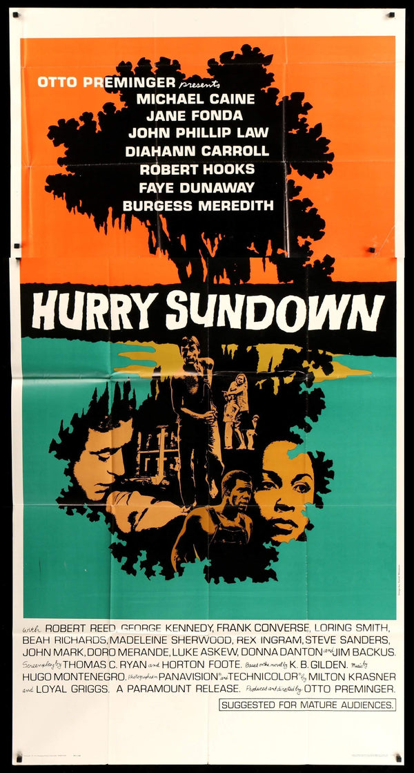Hurry Sundown (1967) Original Three-Sheet Movie Poster - Original Film Art - Vintage Movie Posters