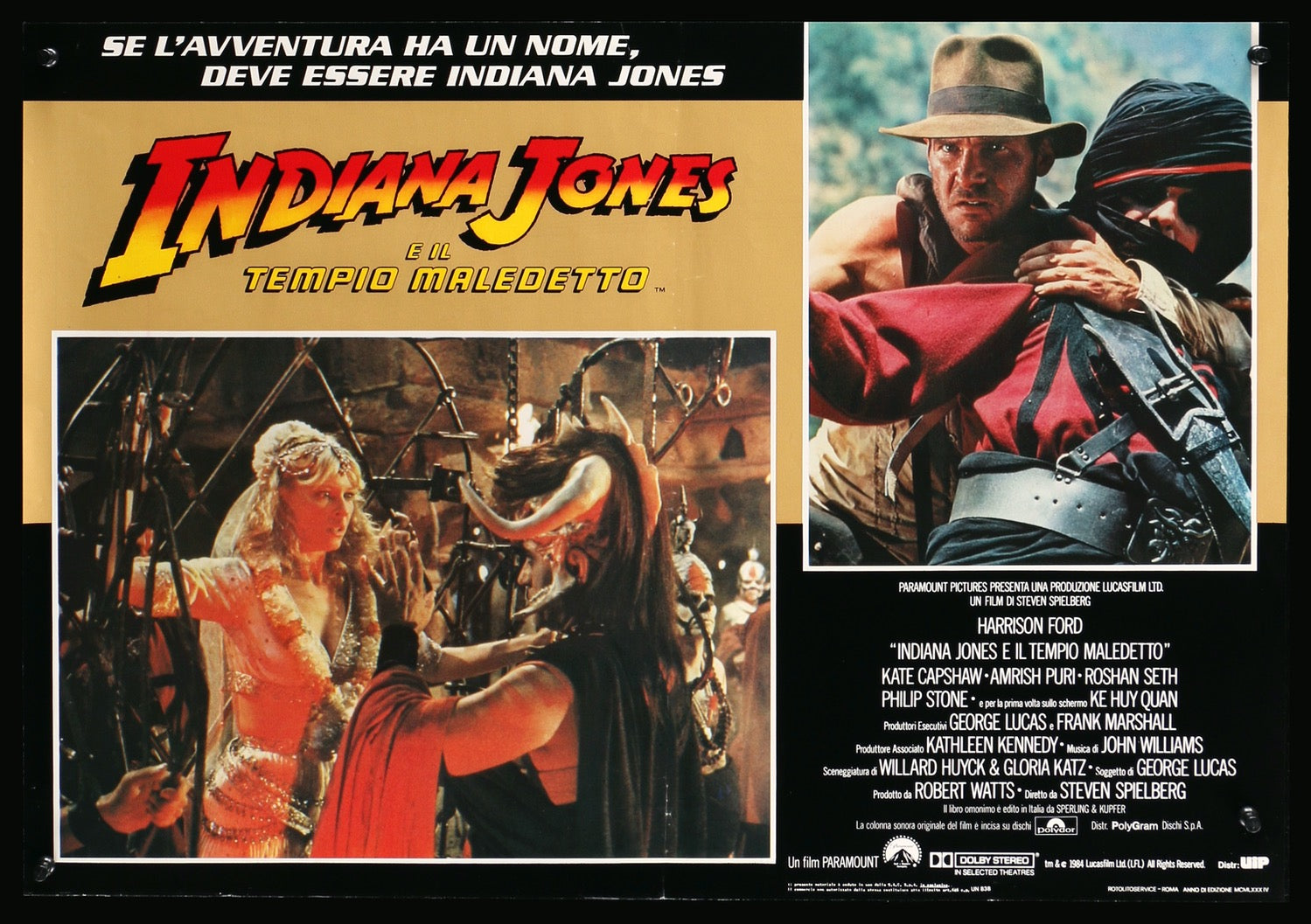 Indiana Jones & the Temple of Doom Original Italian Movie Poster ...