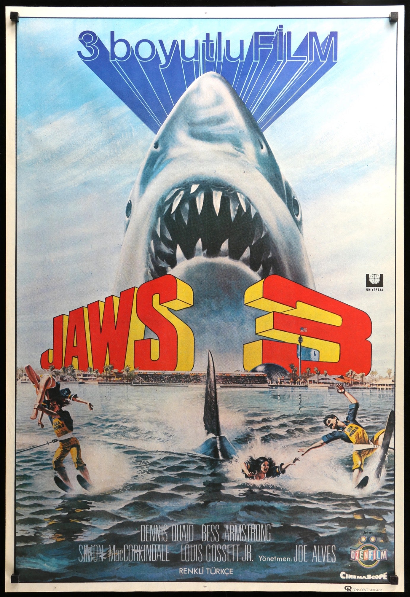 Jaws 3 (1983) Original Turkish Movie Poster - Original Film Art - Vintage Movie Posters