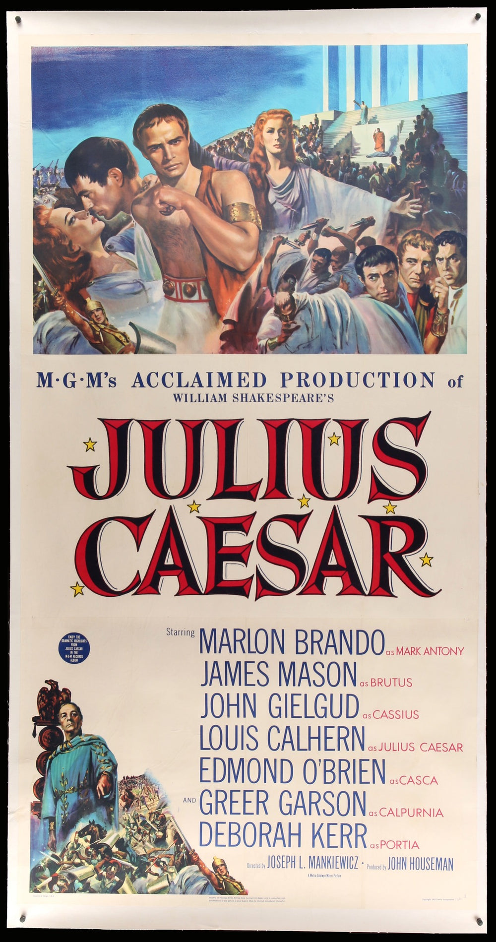 Julius Caesar (1953) Original Three Sheet Movie Poster - Original Film ...