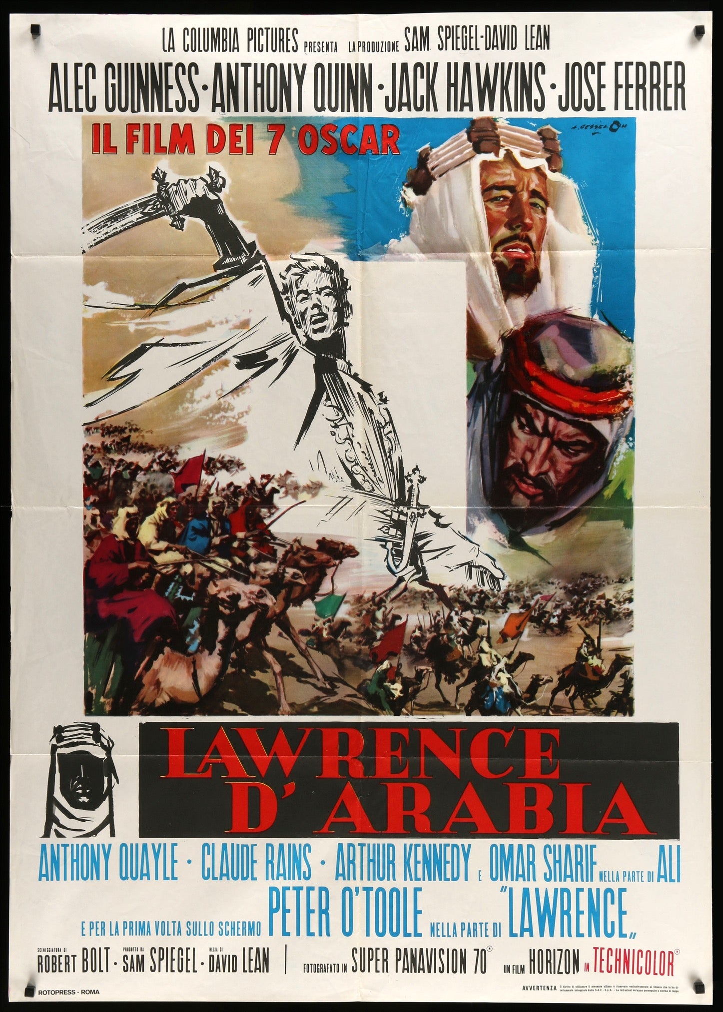 Lawrence of Arabia (1962) Original Italian 2 Fogli Movie Poster ...