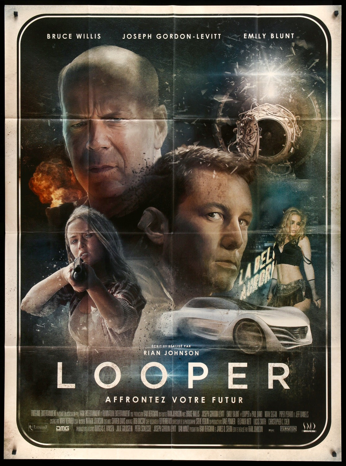 Looper (2012) Original French Grande Movie Poster - Original Film Art ...