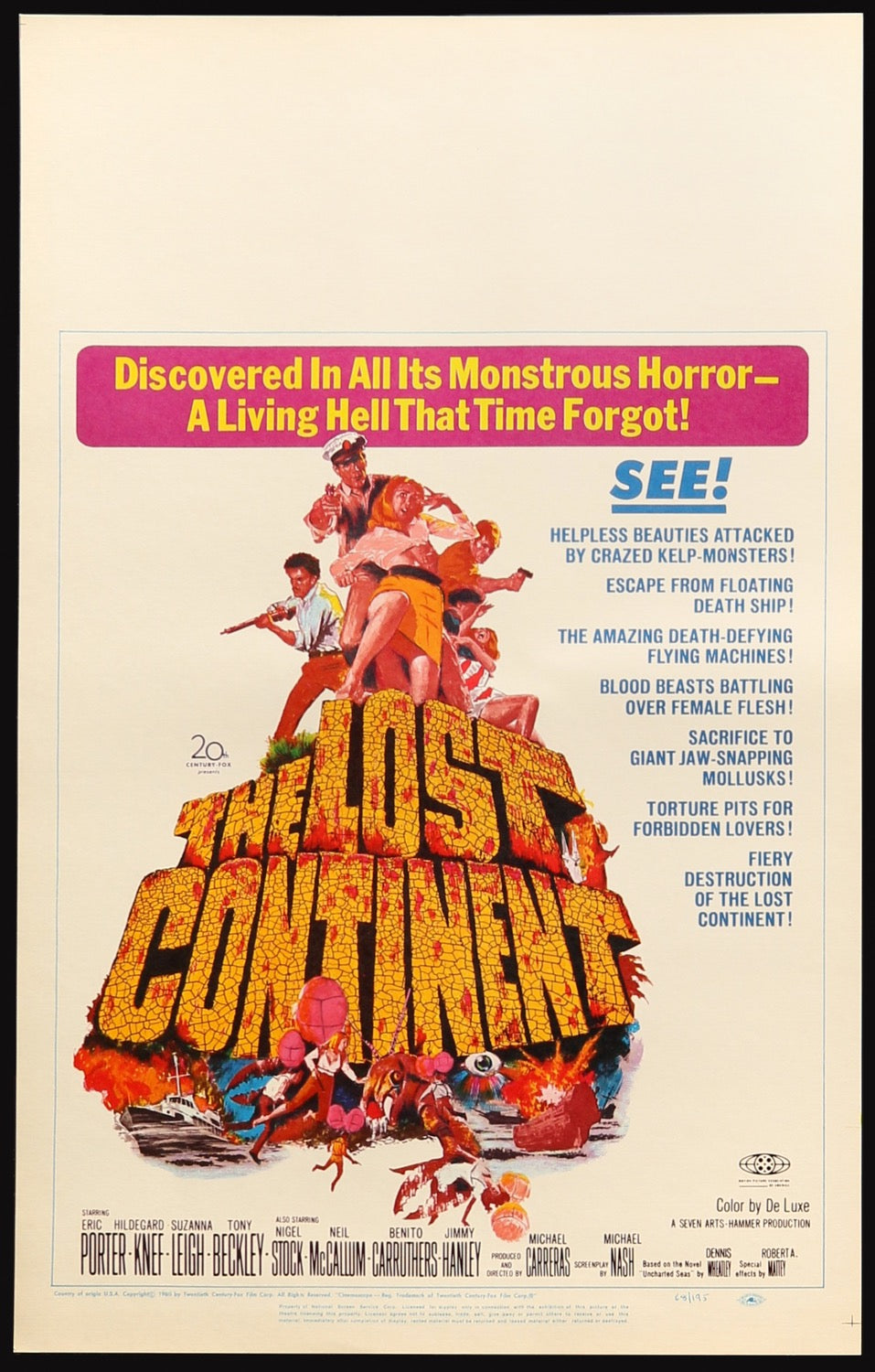 The Lost Continent (1968) Original Window Card Movie Poster - Original ...