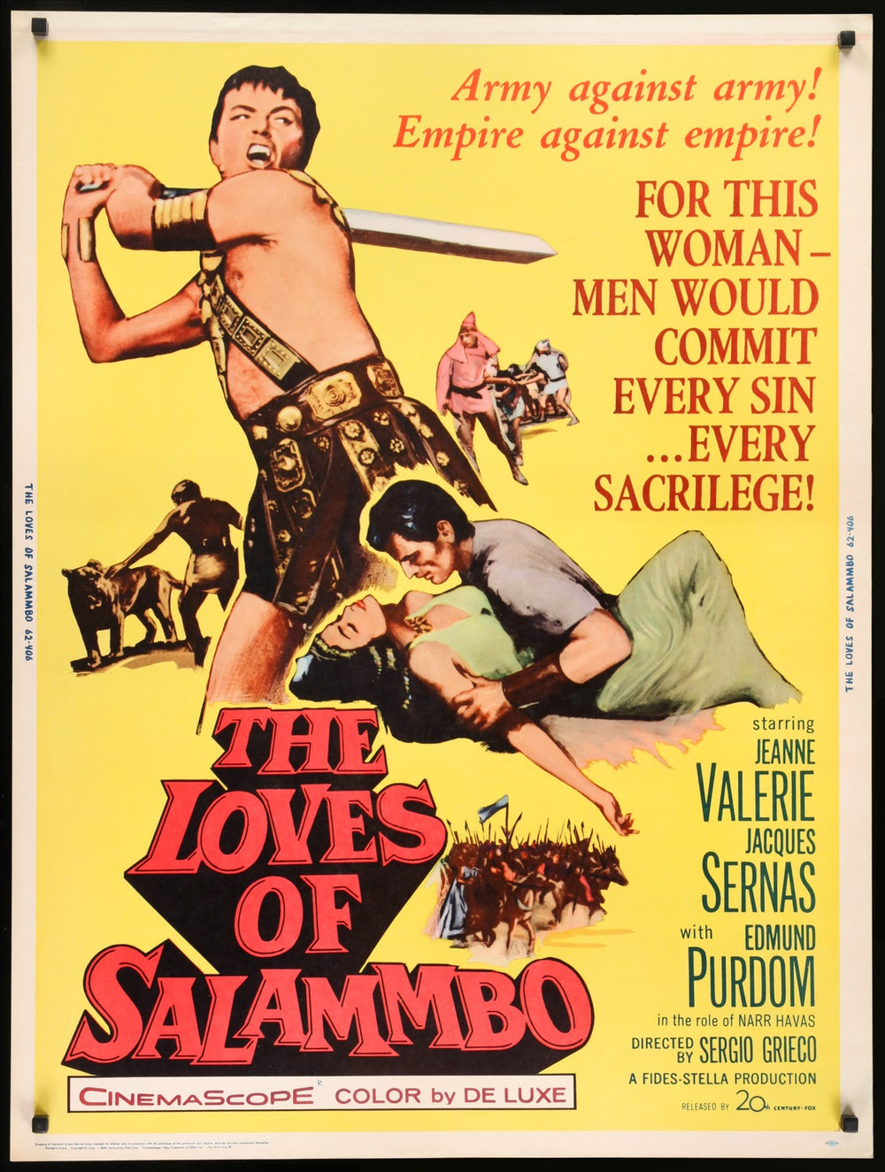 The Loves of Salammbo (1960) Original 30" x 40" Movie Poster - Original ...