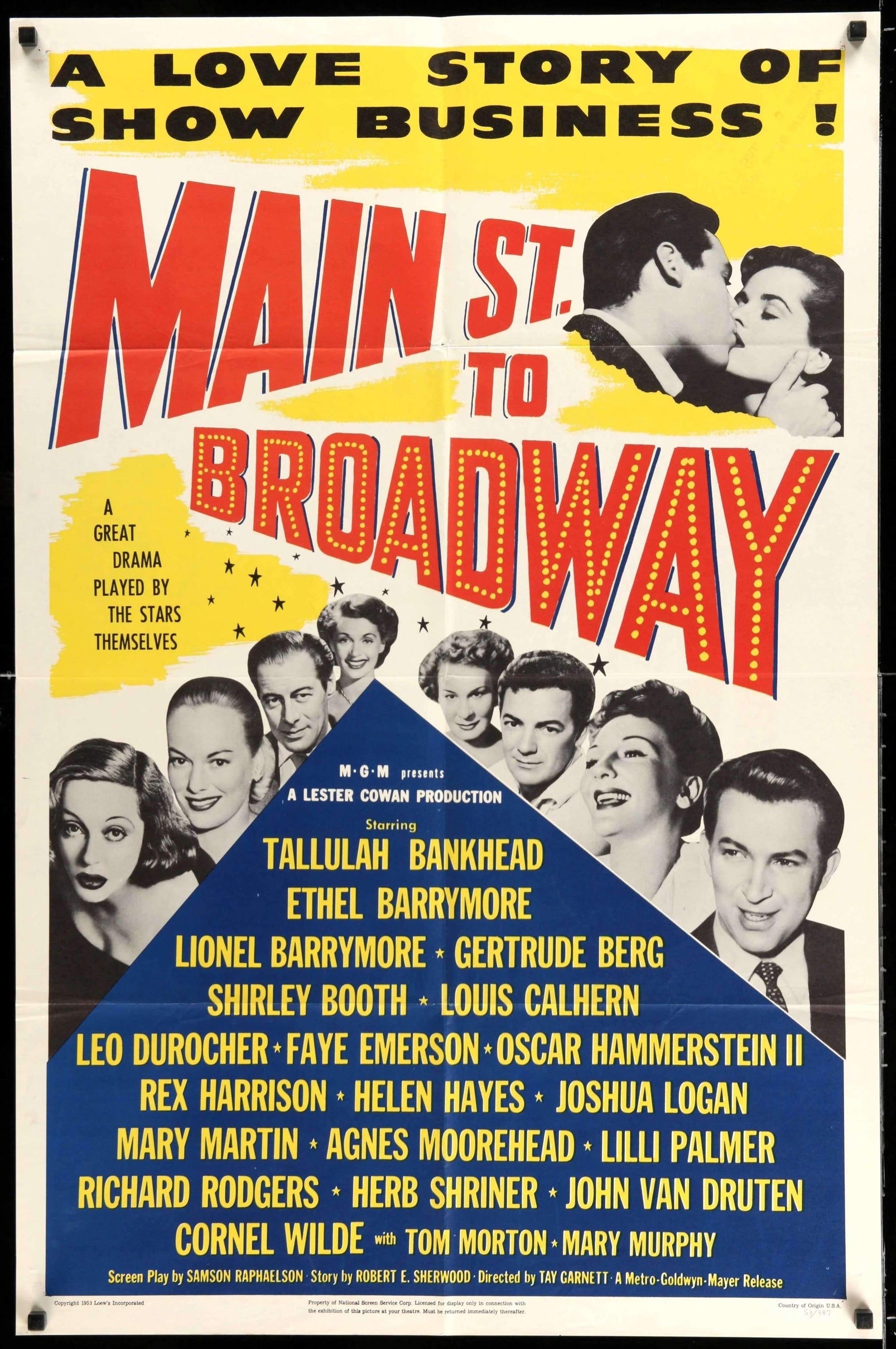 Main Street to Broadway (1953) Original One-Sheet Movie Poster ...