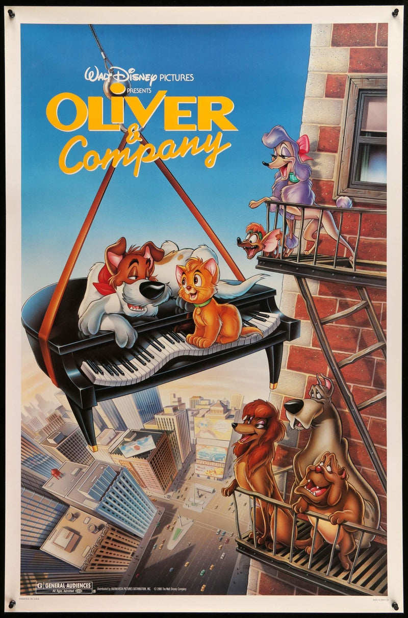 Oliver and Company (1988) Original One-Sheet Movie Poster - 27" x 41 ...