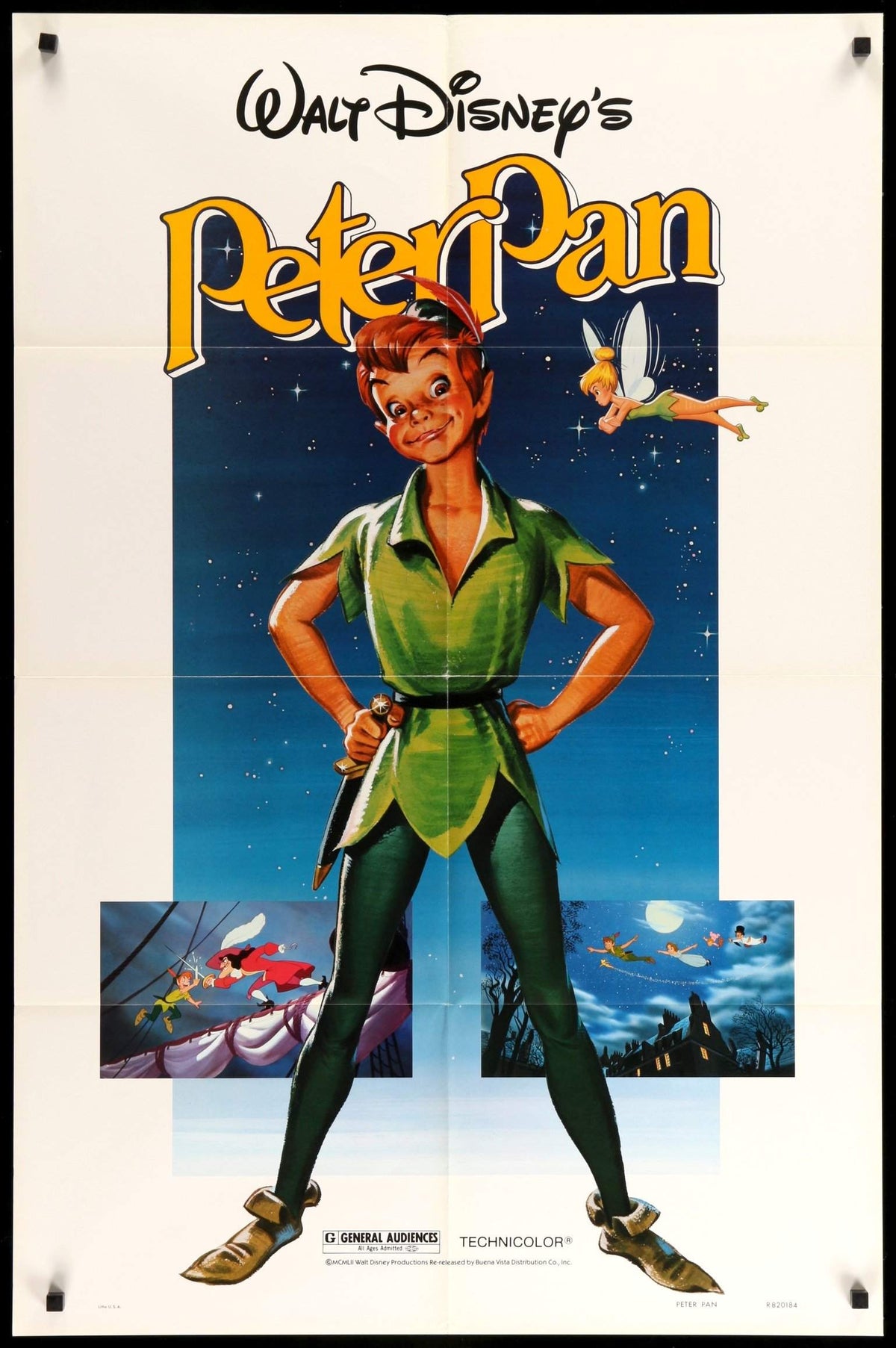 Peter Pan (1953) Original R82 One-Sheet Movie Poster - 27" x 41 ...