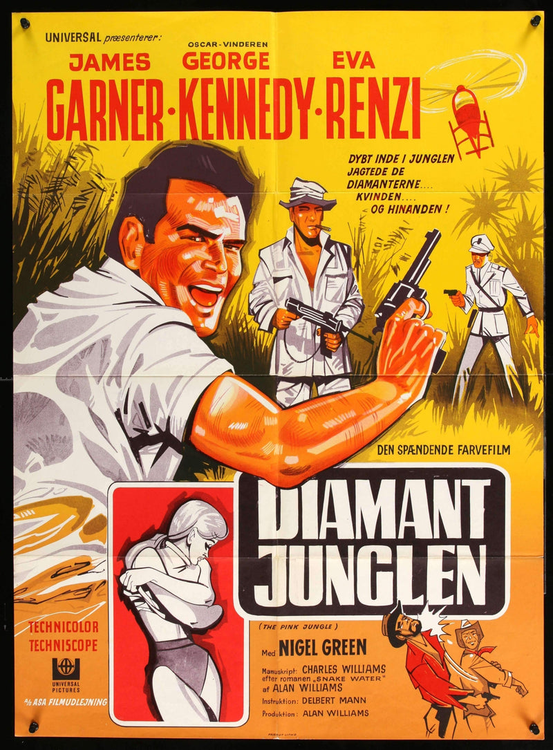 The Pink Jungle (1968) Vintage Danish Movie Poster - 25" x 34 ...
