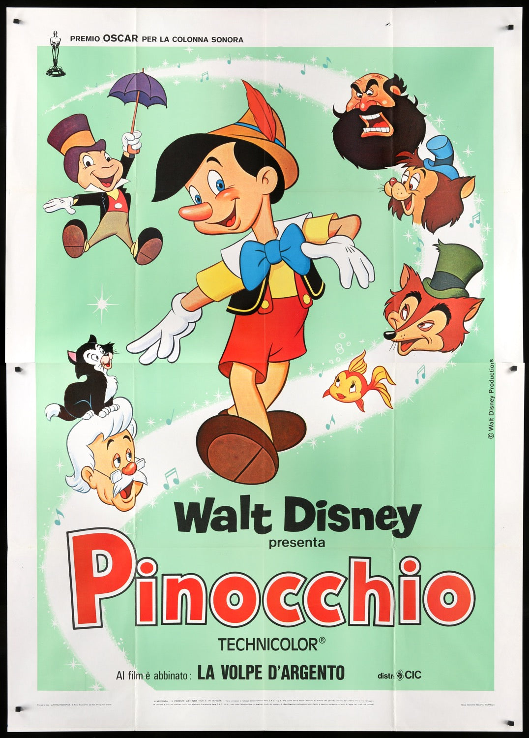 Pinocchio (1940) Original R77 Italian 4 Fogli Movie Poster - Original ...