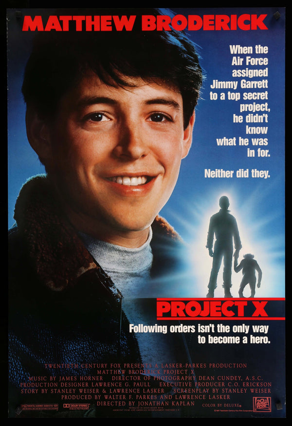 Project X (1987) Original One-Sheet Movie Poster - Original Film Art ...